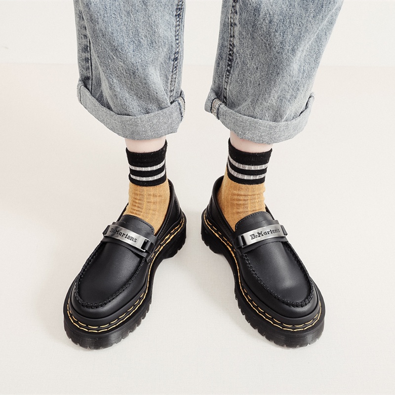 Men's Loafers Double Yellow line Dr. Martens Iron Plate Nameplate Boots ...