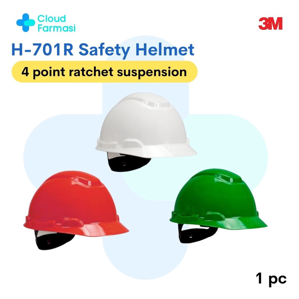 [Cloud Farmasi] 3M H-701R Hard Hat Safety Helmet 4 Point Ratchet ...