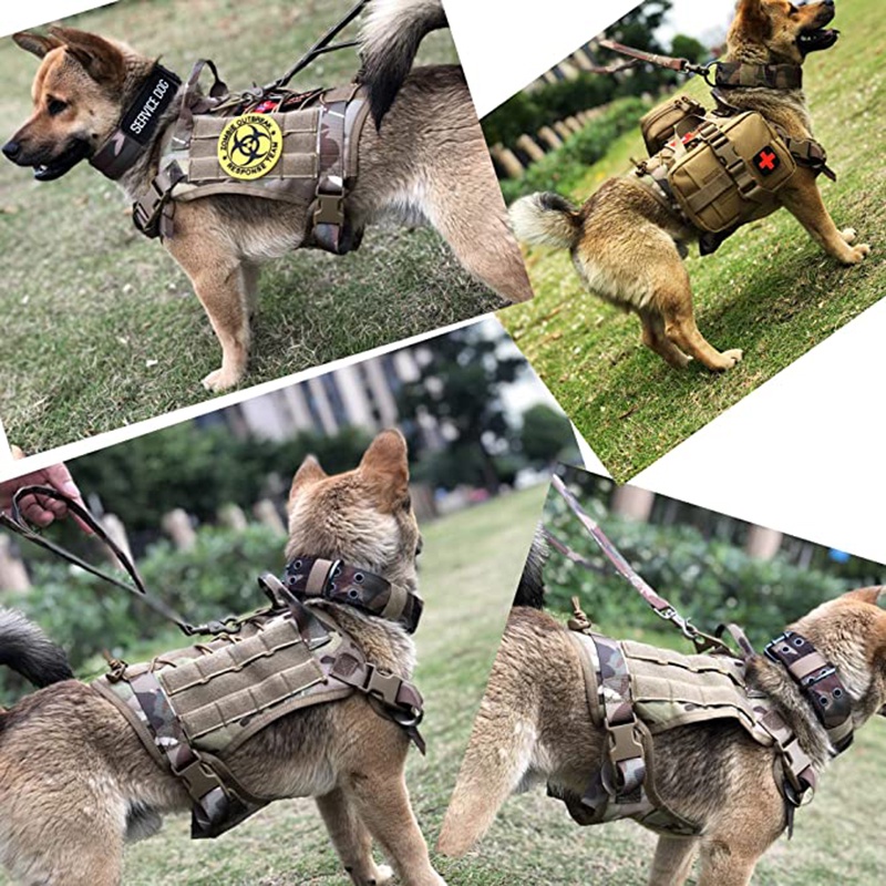 Tactical Dog Vest Military Dog Harness Leash Set Pet Training For ...