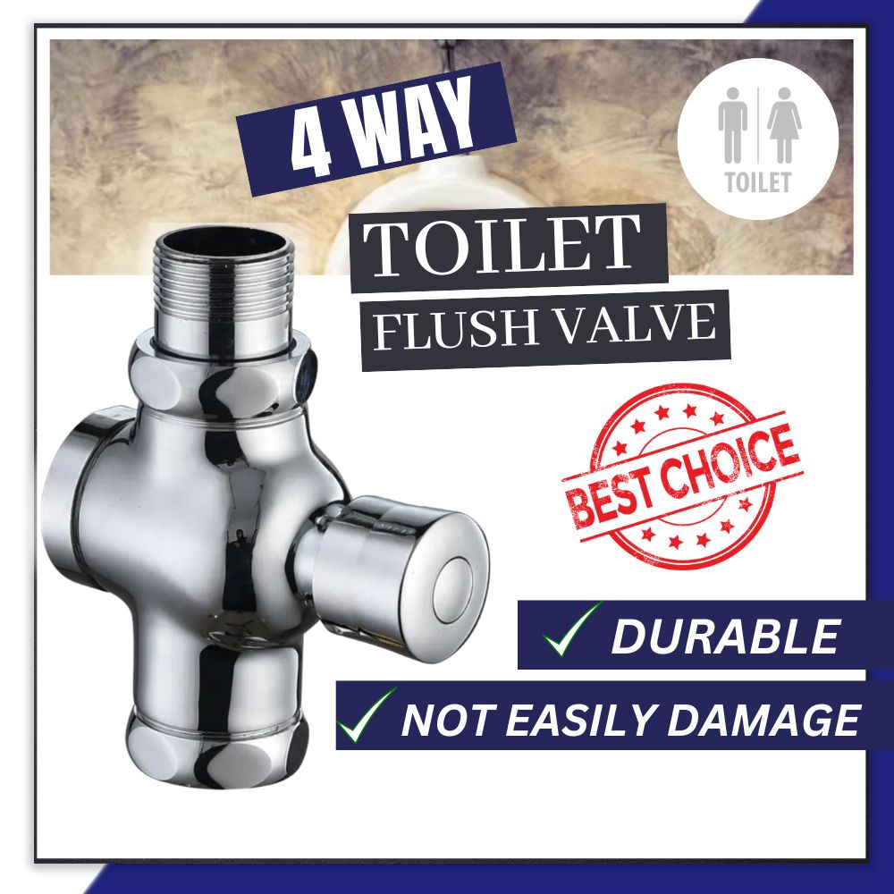 4 Way Wall Mount Push Button Time Delay Flush Valve Adaptor Flush ...