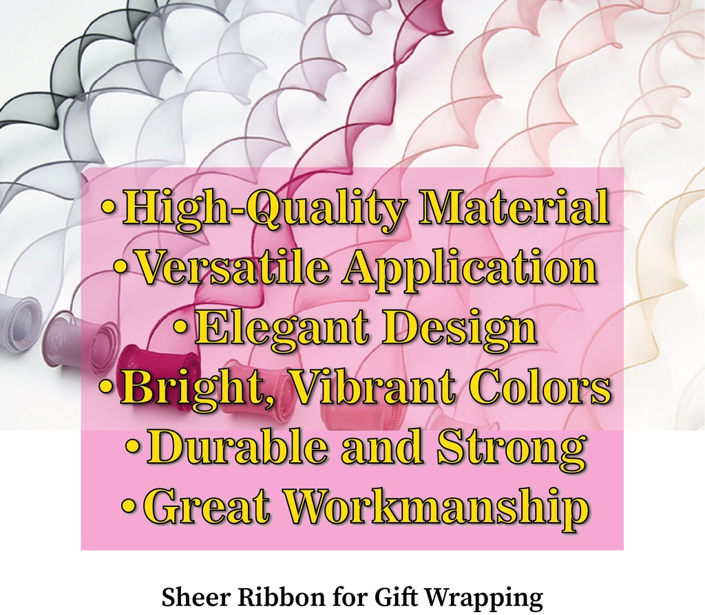 DC Ribbon for Decorations & Home Decor, Sheer Ribbon for Gift Wrapping ...
