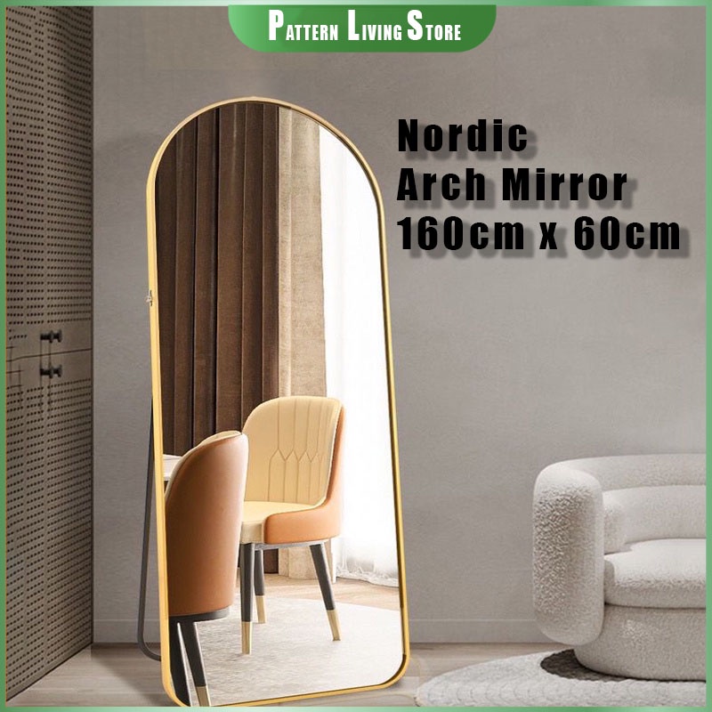 PATTERN Full Length Arch 160cm x 60cm Stand Mirror Cermin Tinggi Besar ...