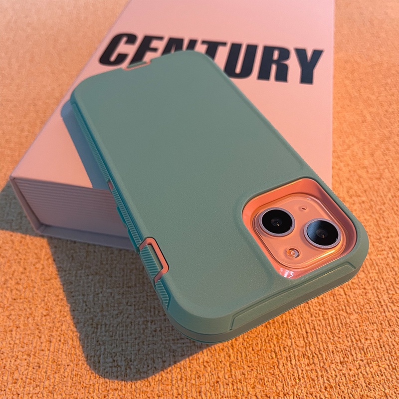 Casing iPhone 14 Military Super Shockproof Tebal 3 in 1 Black Casing iP ...