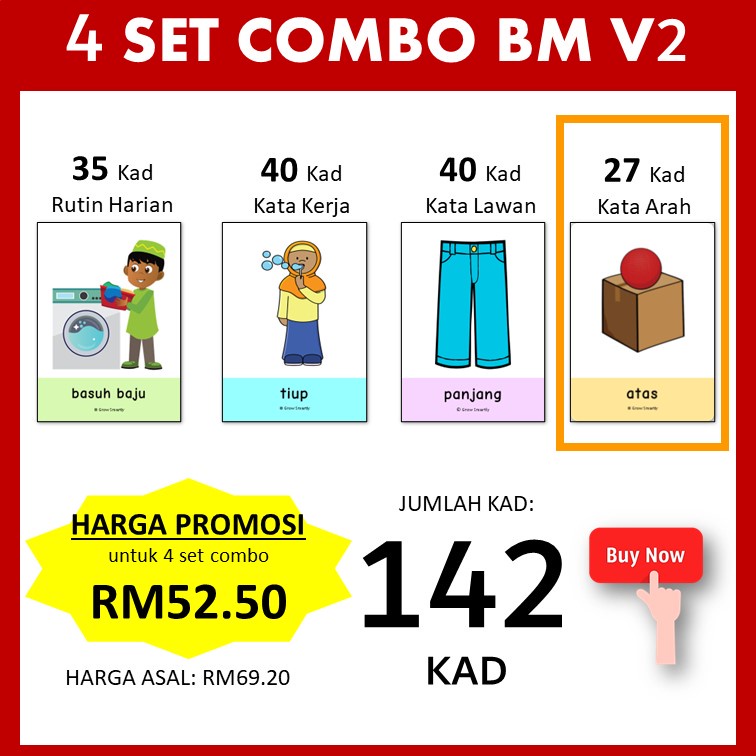 40 Kata Kerja Kad Imbas Bahasa Melayu l Flash Cards for Kids ABM BBM ...