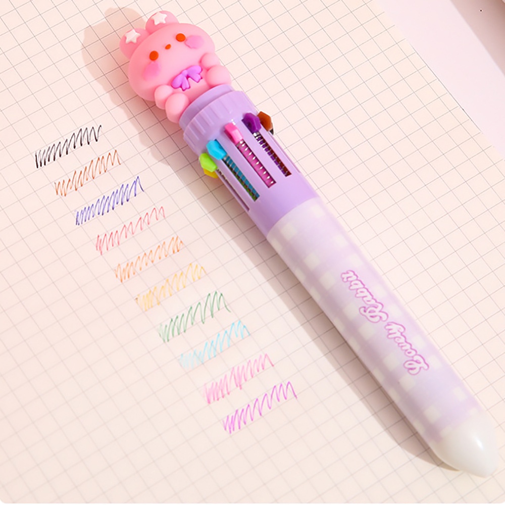 10 Color Cartoon Rabbit Ballpoint Pen 0.5 Mm Gel Pens Writing ...