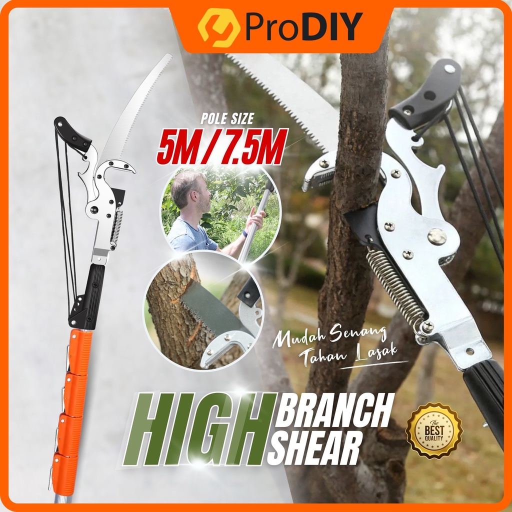 5M / 7.5M High Branch Shears Saw Telescopic Rod Tree Cutter Pruning Saw ...