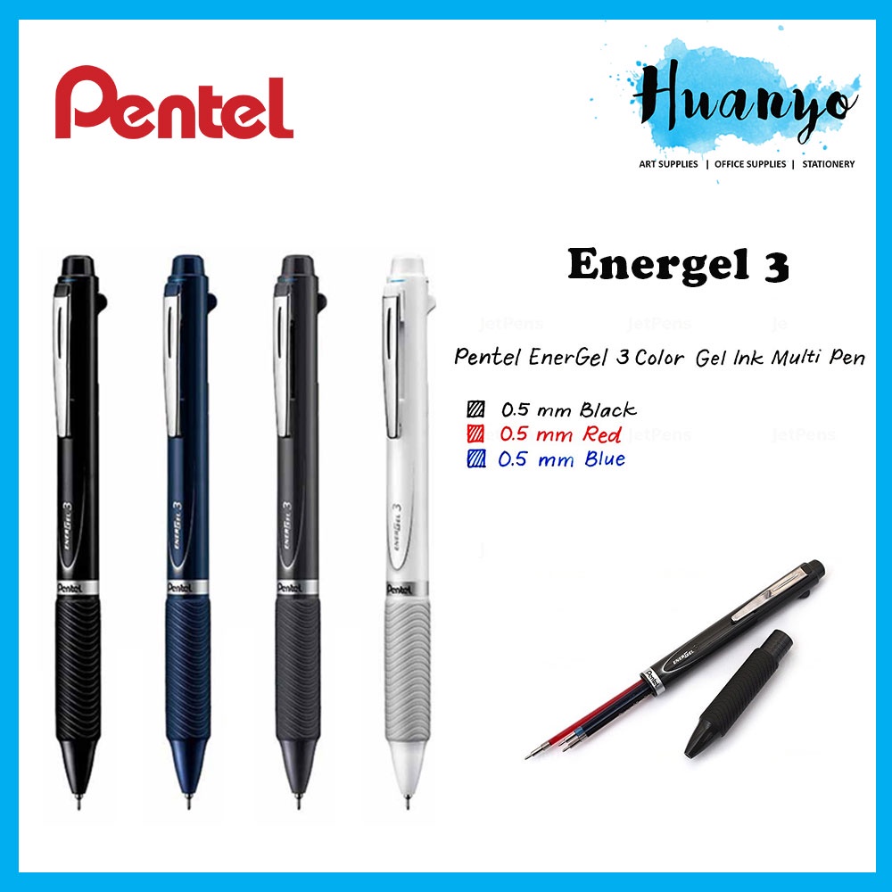 Pentel EnerGel 2S/3 Multi-Function Colour Gel Pen, 2-Ink / 3-Ink + MECH ...
