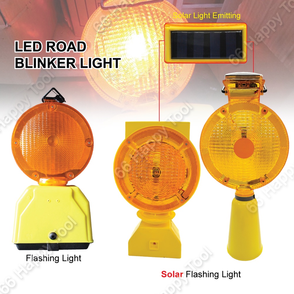 Flashing Light Blinker Yellow Traffic Caution Light Warning Light Barricade Solar Light Road ...