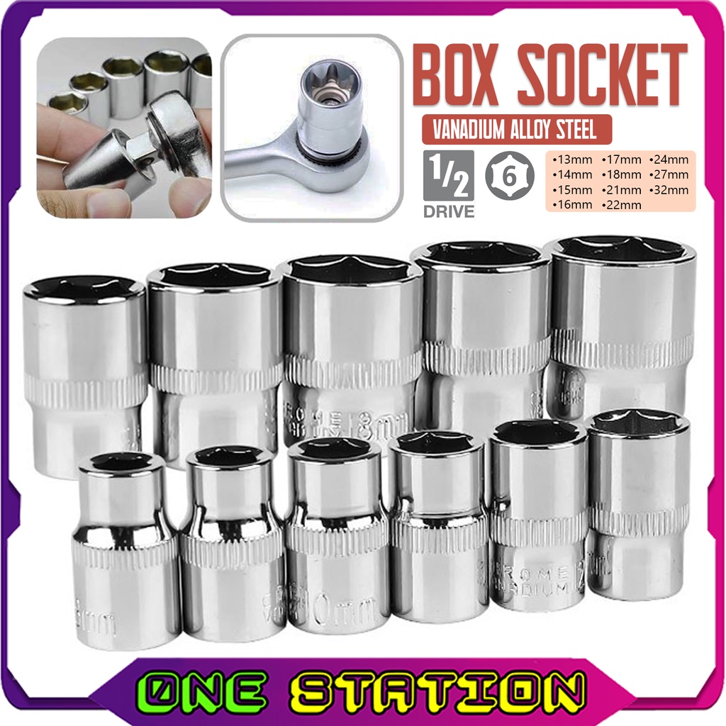 13-32MM 6PT Socket Box Soket Spanar Box Tool Set Spana Socket Wrench ...