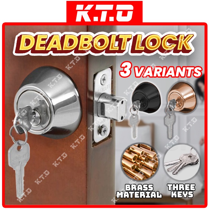 Heavy Duty Deadbolt Lock Door Tombol Double Cylinder Deadbolt Lockset ...