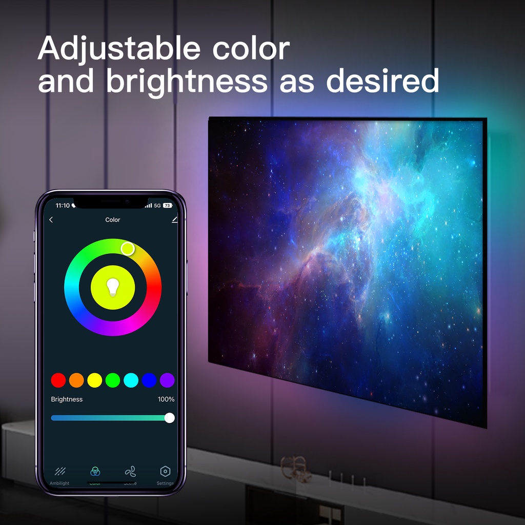 MOES Wifi Smart Ambient Lighting TV Backlight HDMI 2.0 Device Sync Box ...