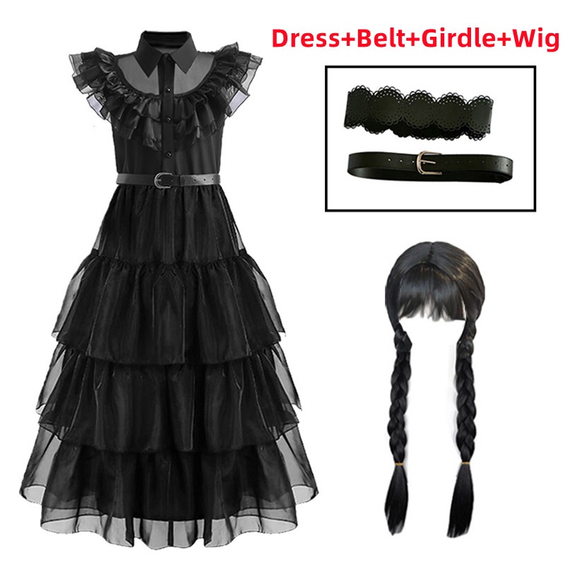 Wednesday Addams Cosplay For Girl Costume 2023 New Vestidos For Kids ...