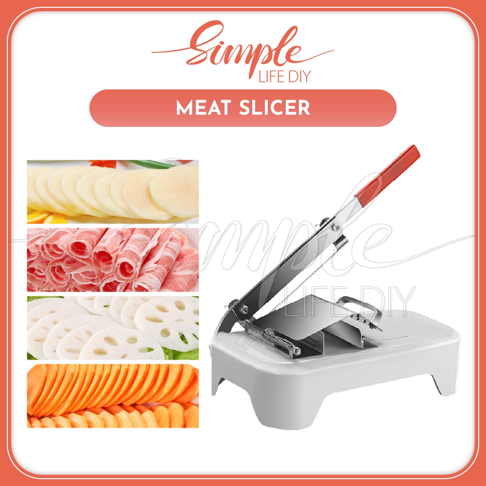 Stainless Steel Meat Slicer Meat Cutter Beef Slicer Manual Adjustable ...