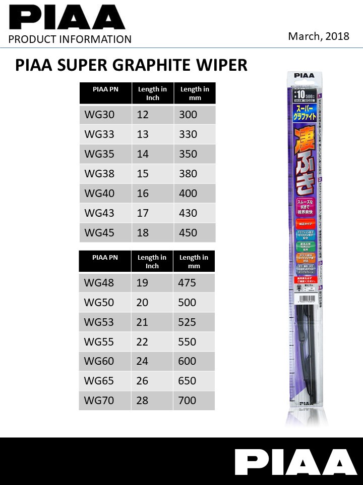 PIAA Super Graphite Tournament Wiper For Lancer Evo 2002 (24" & 17 ...