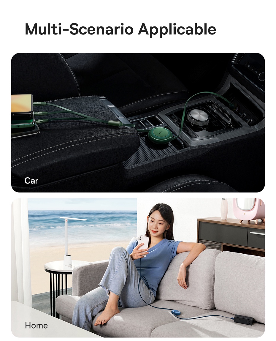 Baseus 3 in 1 Retractable 100W/66W Fast Charging Data Cable | Shopee Malaysia