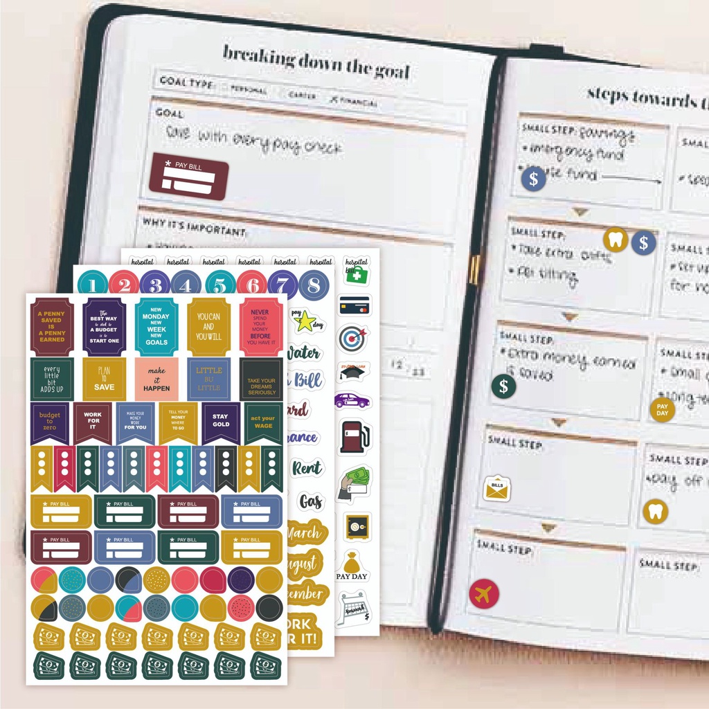 4 Sheets/Set Budget Planner Stickers Diary Note Notepad Student ...