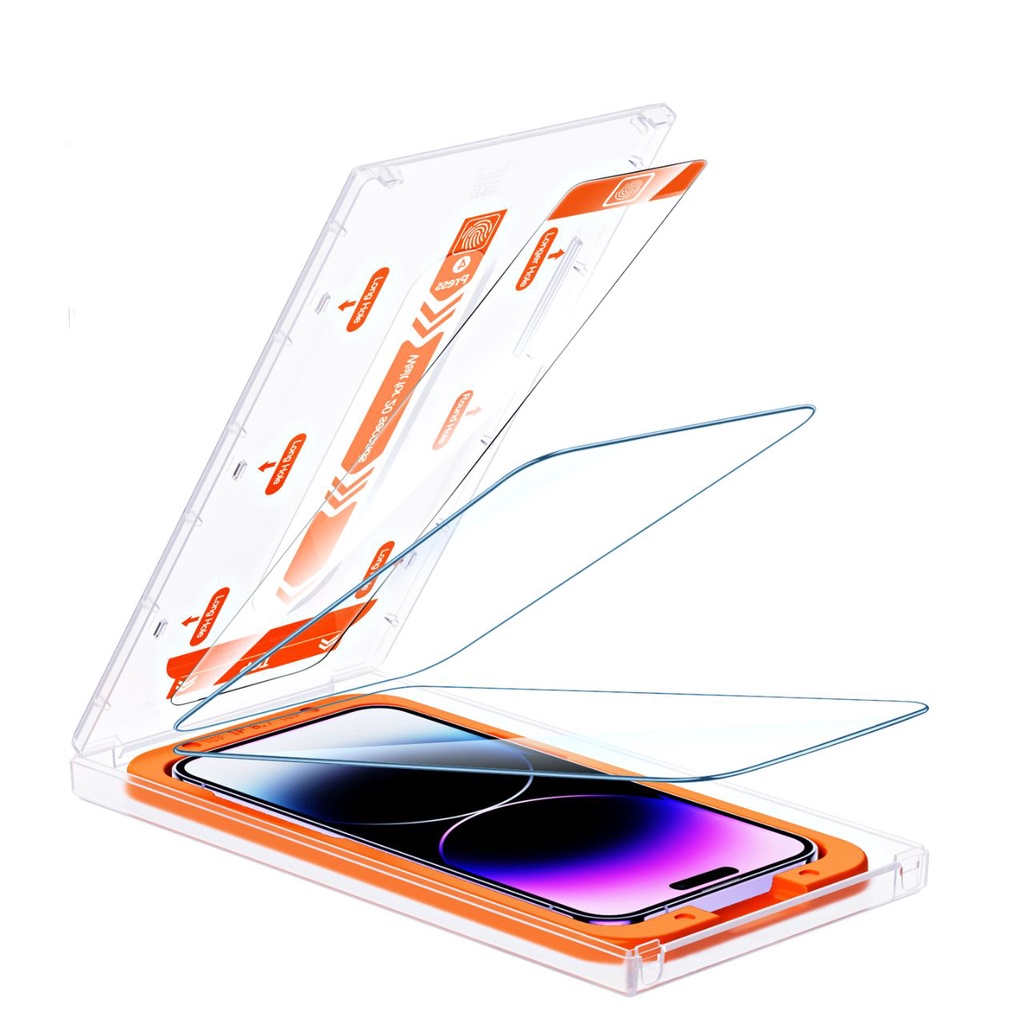 MOJOSKINS Self Installation Tempered Glass Clear Screen Dust Free Phone ...
