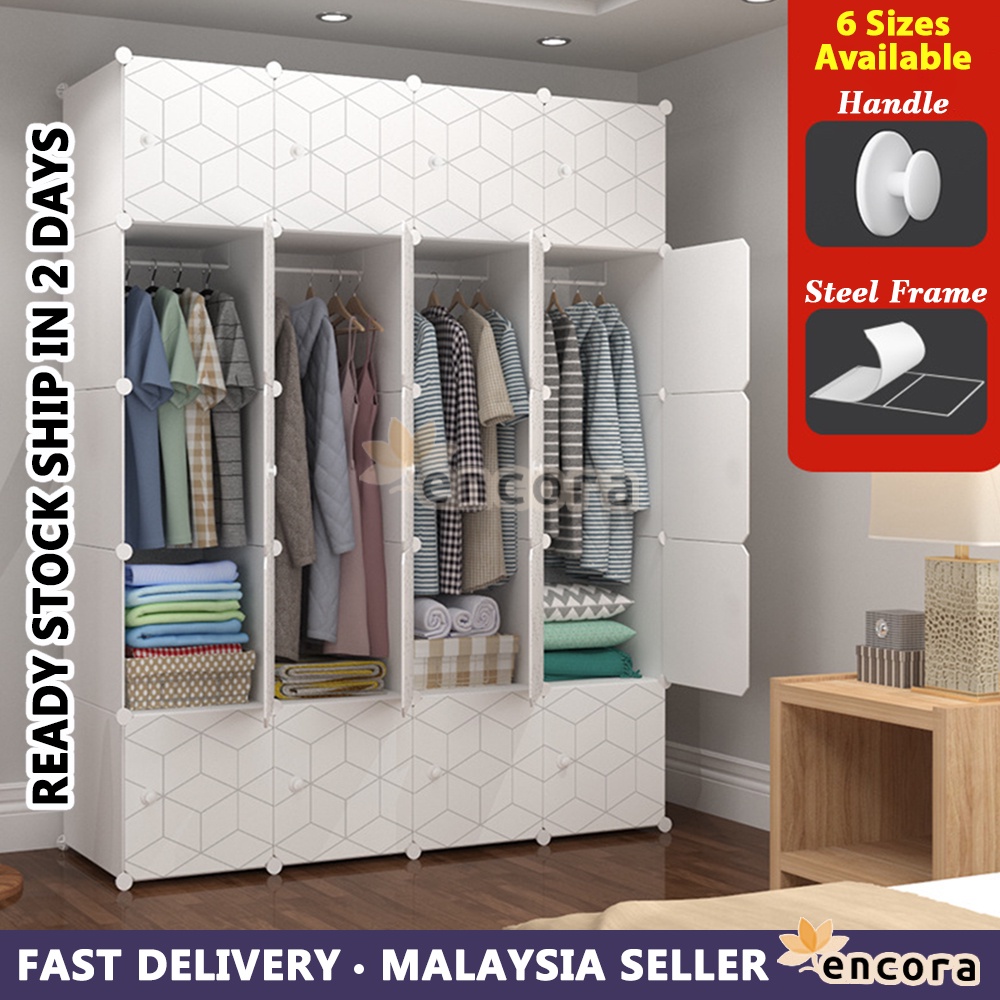 Encora Modern Clothes Cabinet Wardrobe Almari Baju Blanket Clothes ...
