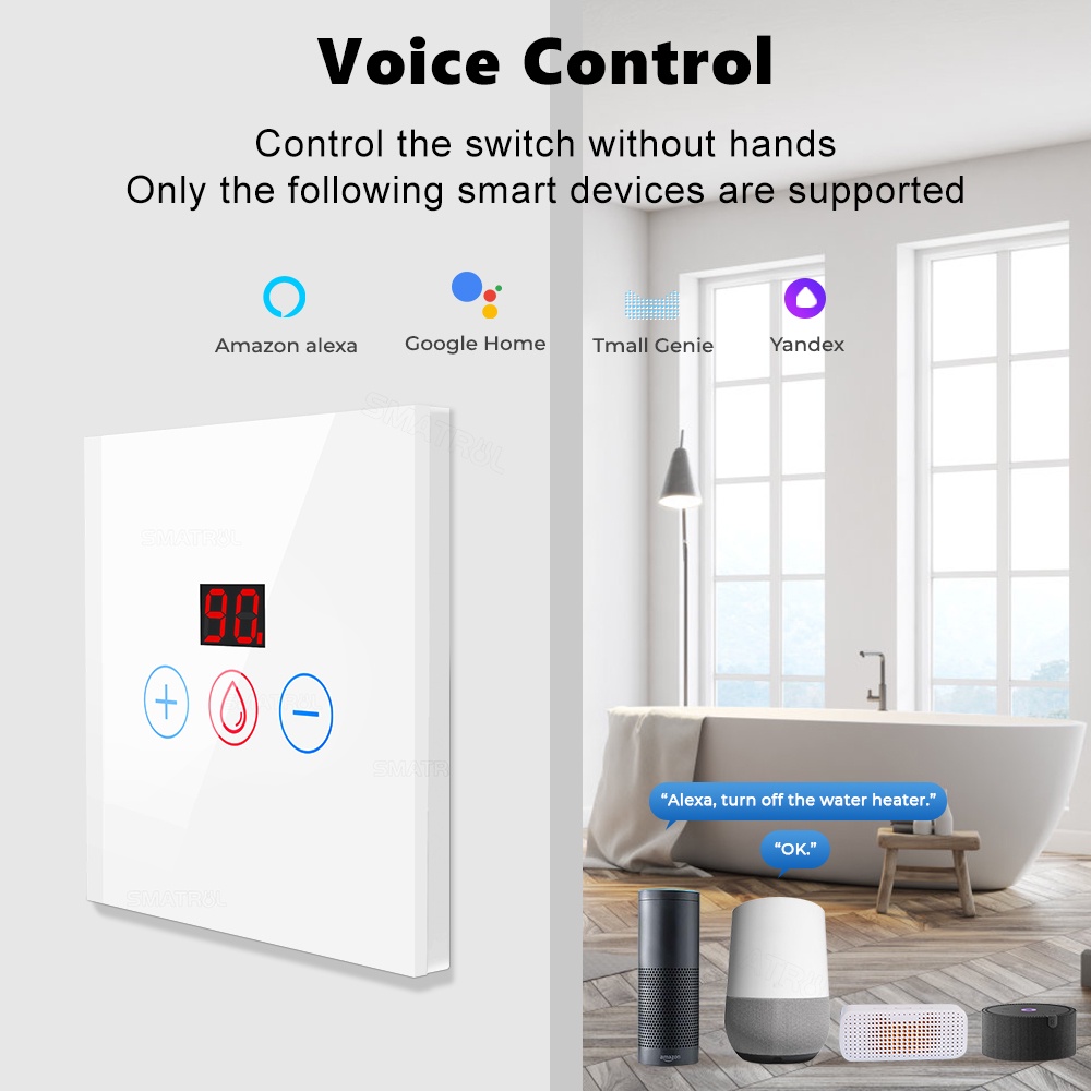 SMATRUL WiFi Smart Switch 20A Water Heater Switch Aircond Switch Power ...