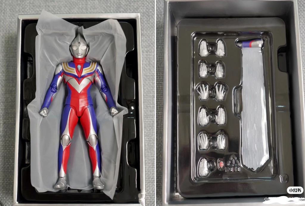 Ultraman Tiga SHF hand-made Tiga real bone carving dark tornado burst ...