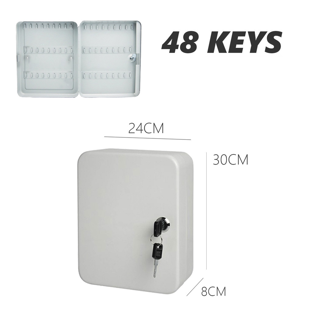 Key Holder Box Metal Key Box Wall Home Key Storage Box Kotak Kunci ...