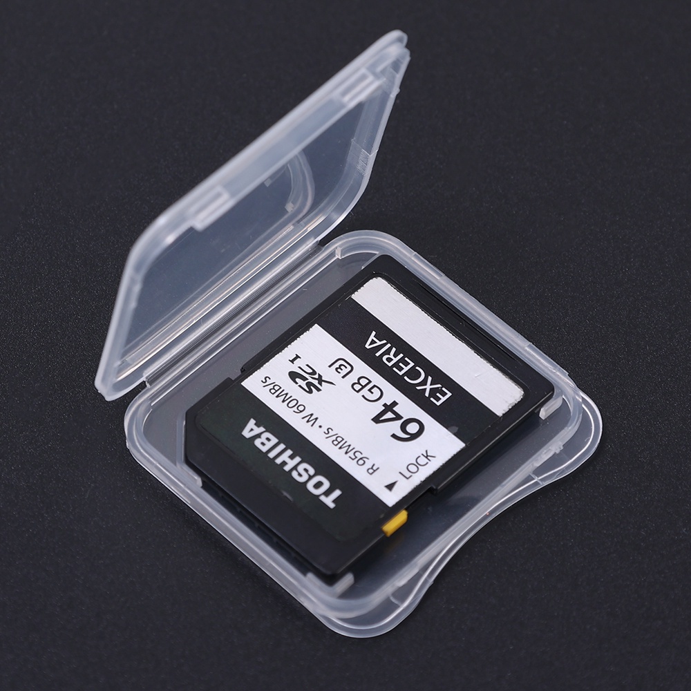 Standard SD SDHC Memory Card Holder Box 10pcs/lot Transparent SD Memory ...