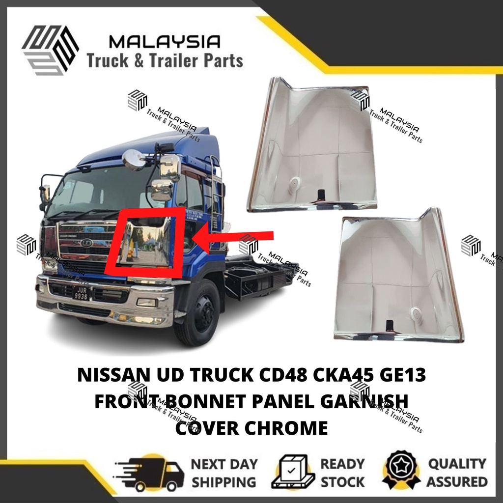 NISSAN UD CD48 CKA45 GE13 FRONT BONNET PANEL GARNISH COVER CHROME BONET ...