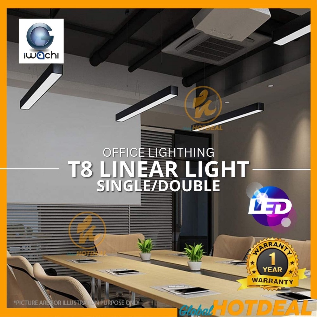 T8 LED Linear Light Lampu Panjang Kalimantang Casing LED Office Light ...