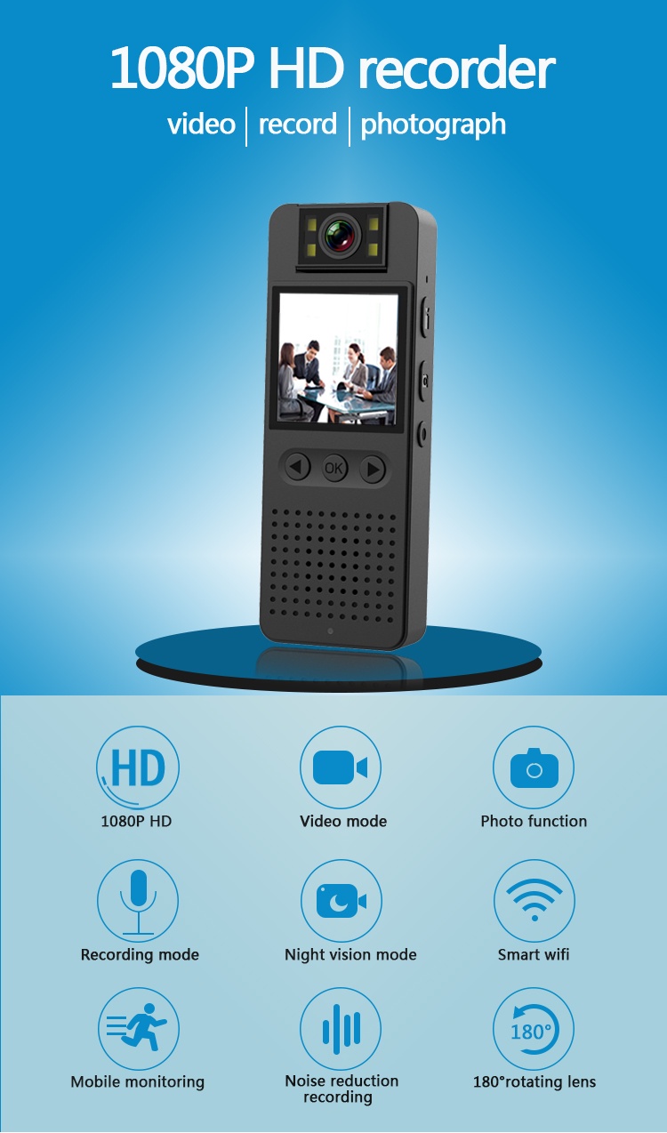 Wearable police on-site law enforcement recorder CCTV mini camera ...