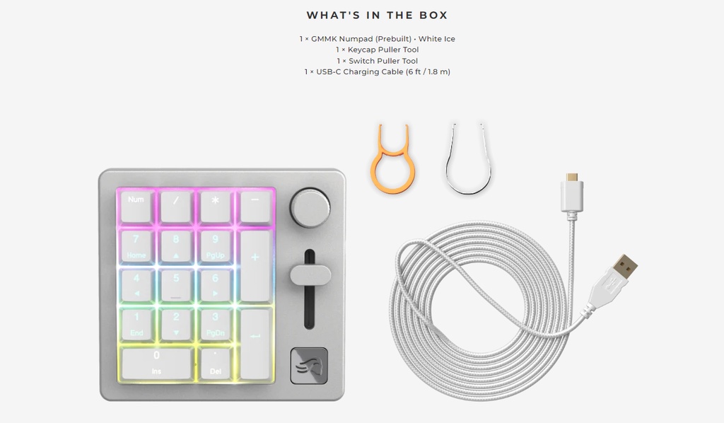 Glorious GMMK Numpad Premium Wireless Bluetooth Marco Pad Mechanical ...