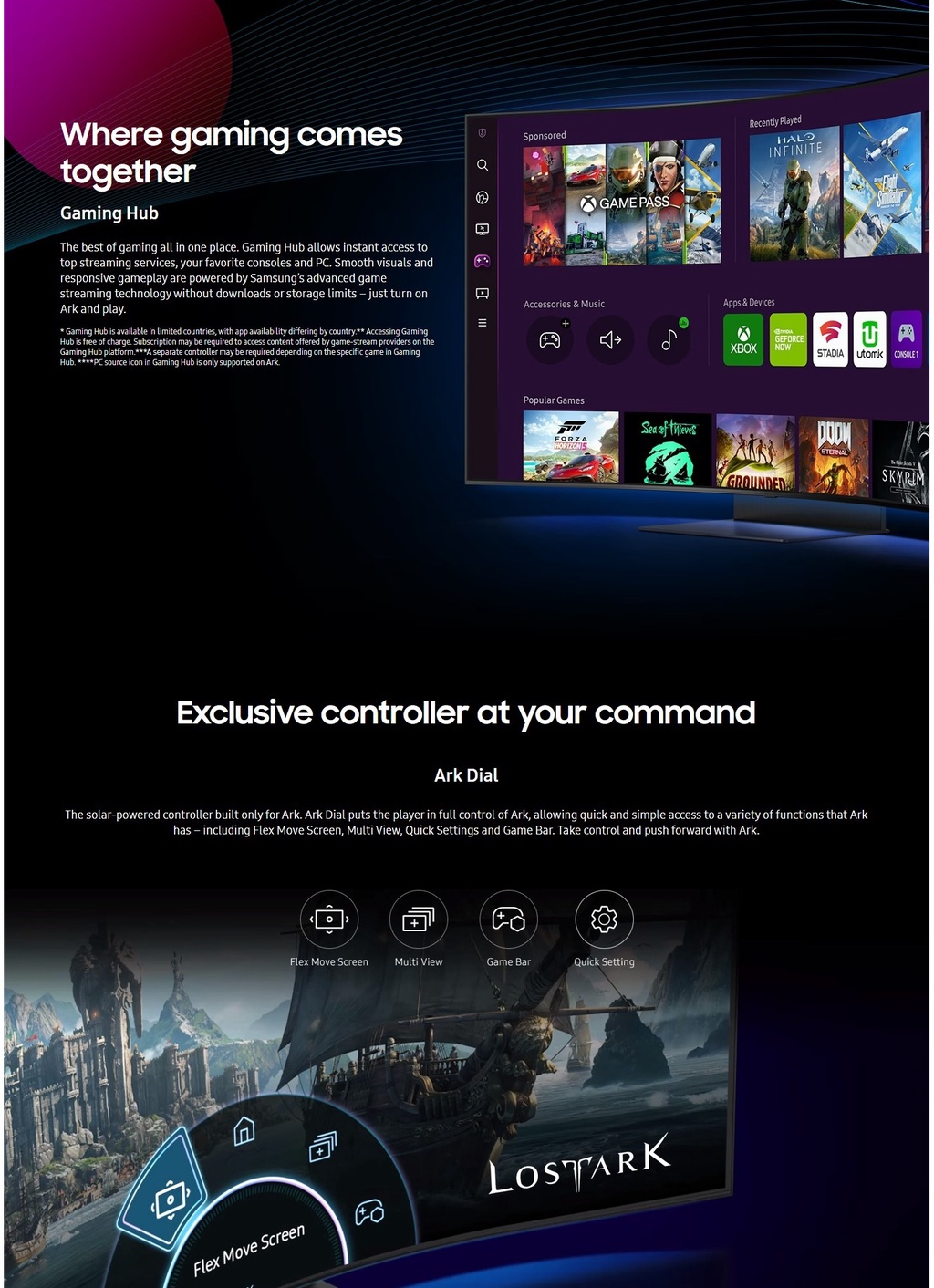 SAMSUNG ODYSSEY ARK G97 55" 4K CURVED GAMING MONITOR (3 Years Warranty ...