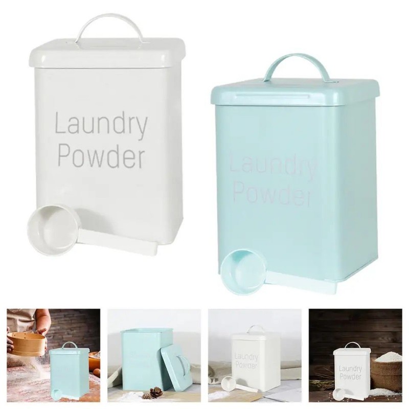 COLOGO 🥇 Detergent storage box with lid and scoop Multipurpose Washing ...