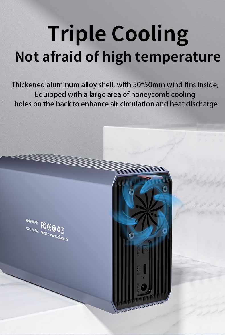 ACASIS 2.5/3.5 Dual Bay SATA To USB 3.0 HDD Enclosure Array Desktop ...
