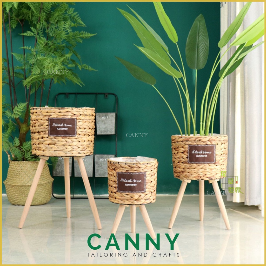 (1pcs)Flower Basket Rattan With Stand / Pasu Hiasan / Home Decoration ...