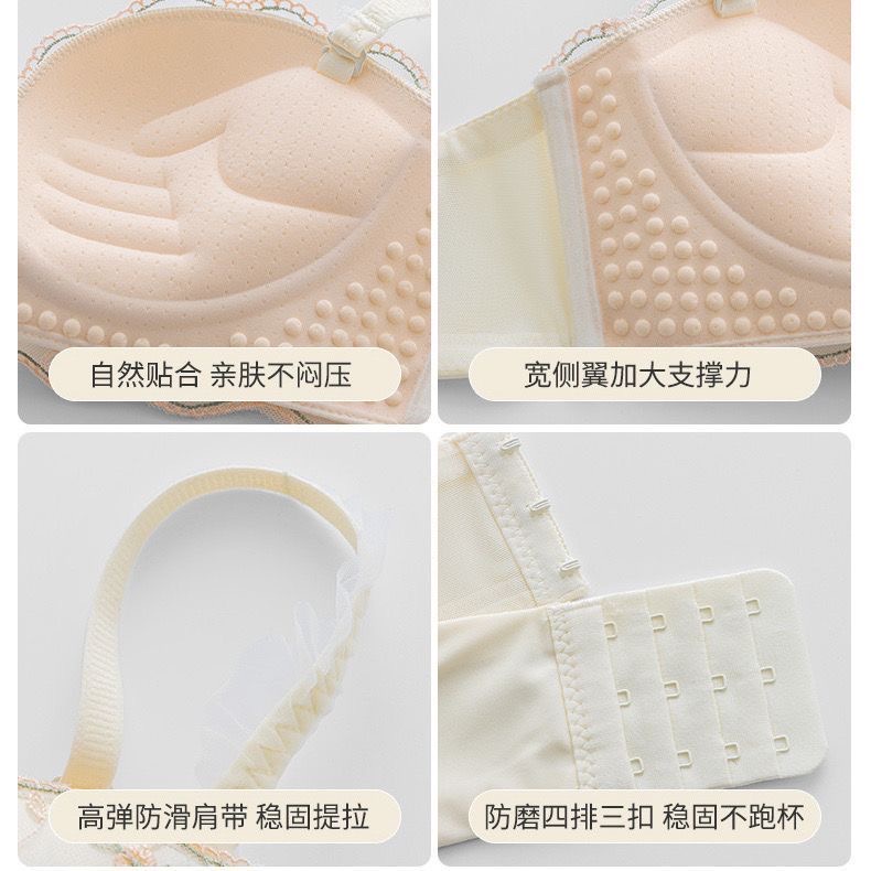 Women Sexy Small Chest Gather Breast Push UP Bra Wireless Support Chest ...