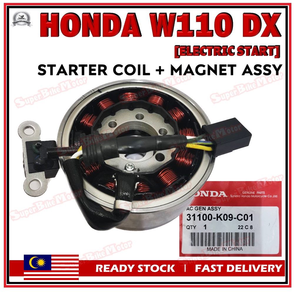 HONDA W110 DX (Electric Start) - 100% ORIGINAL HONDA Starter Coil with ...