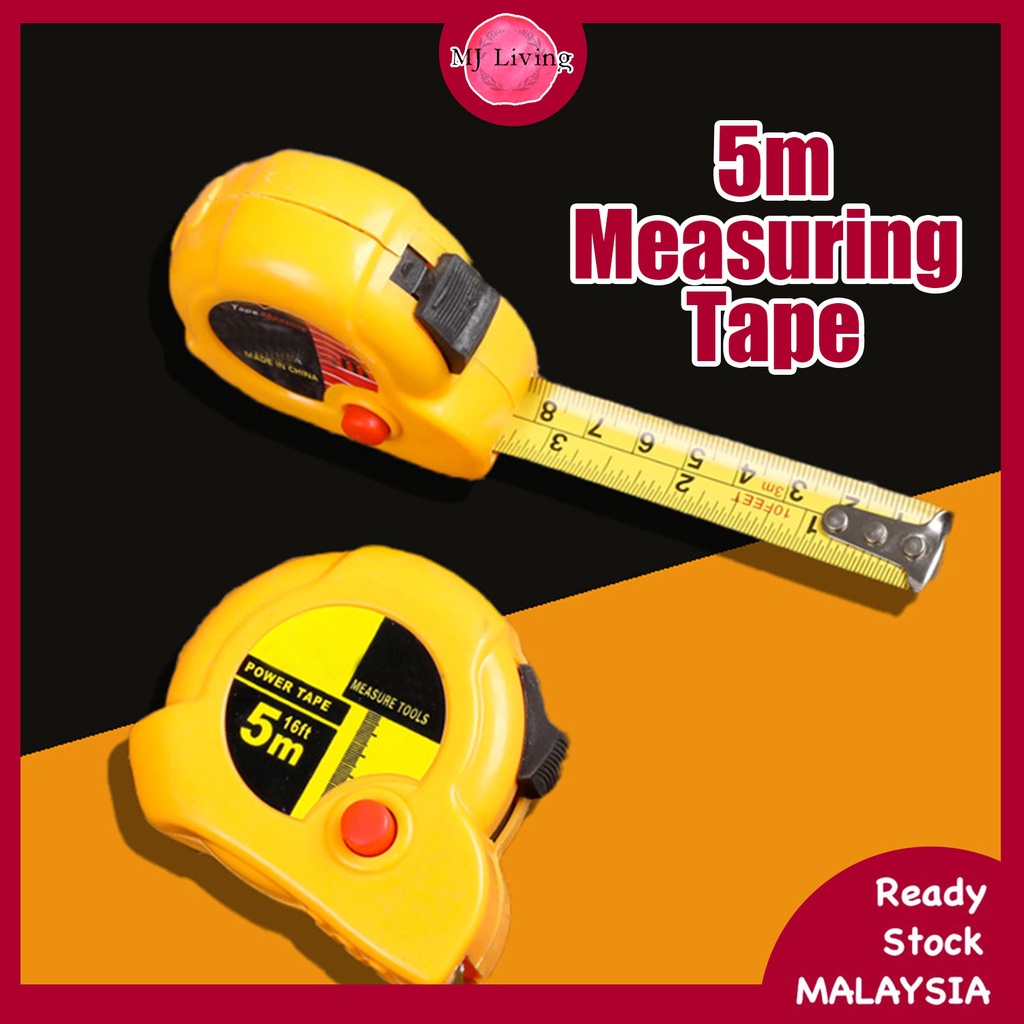 5M Measuring Tape Measuring Ruler Hardware Use Office House Use Lock ...
