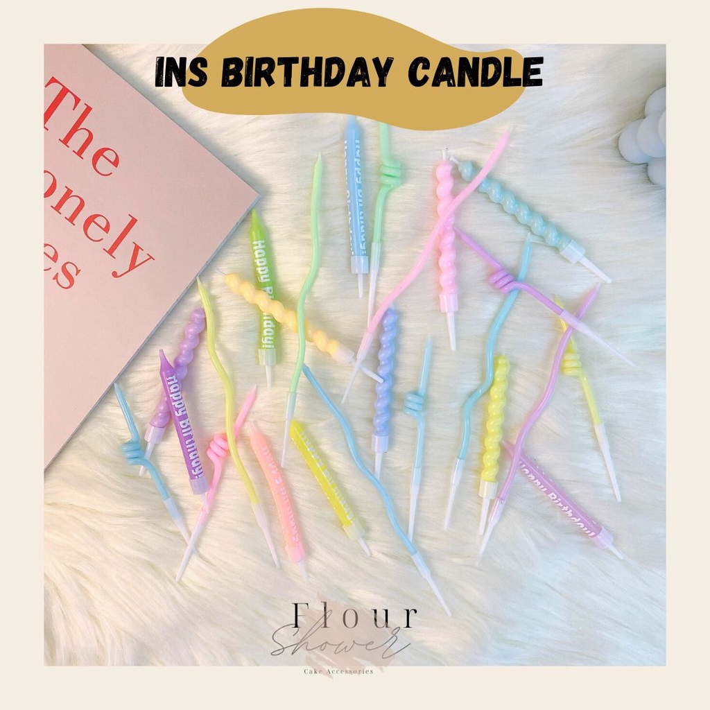 FLOURSHOWERR | Insta Pastel Birthday Candle | Spiral Cake Candle Lilin ...