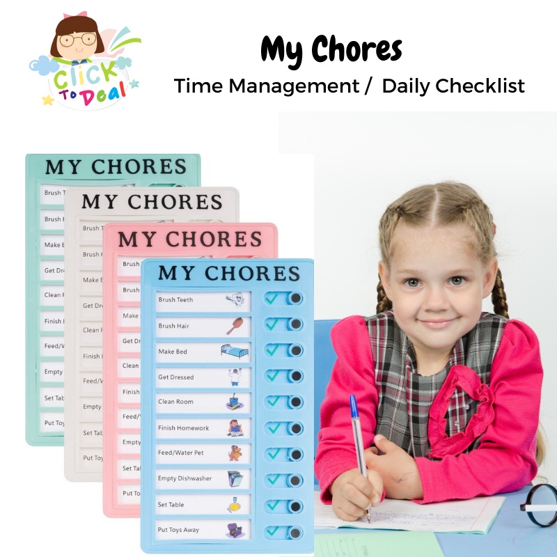 My Chores Memo Plastic Board Reusable Checklist Daily Planner Memo Boards Multi-purpose Wall ...