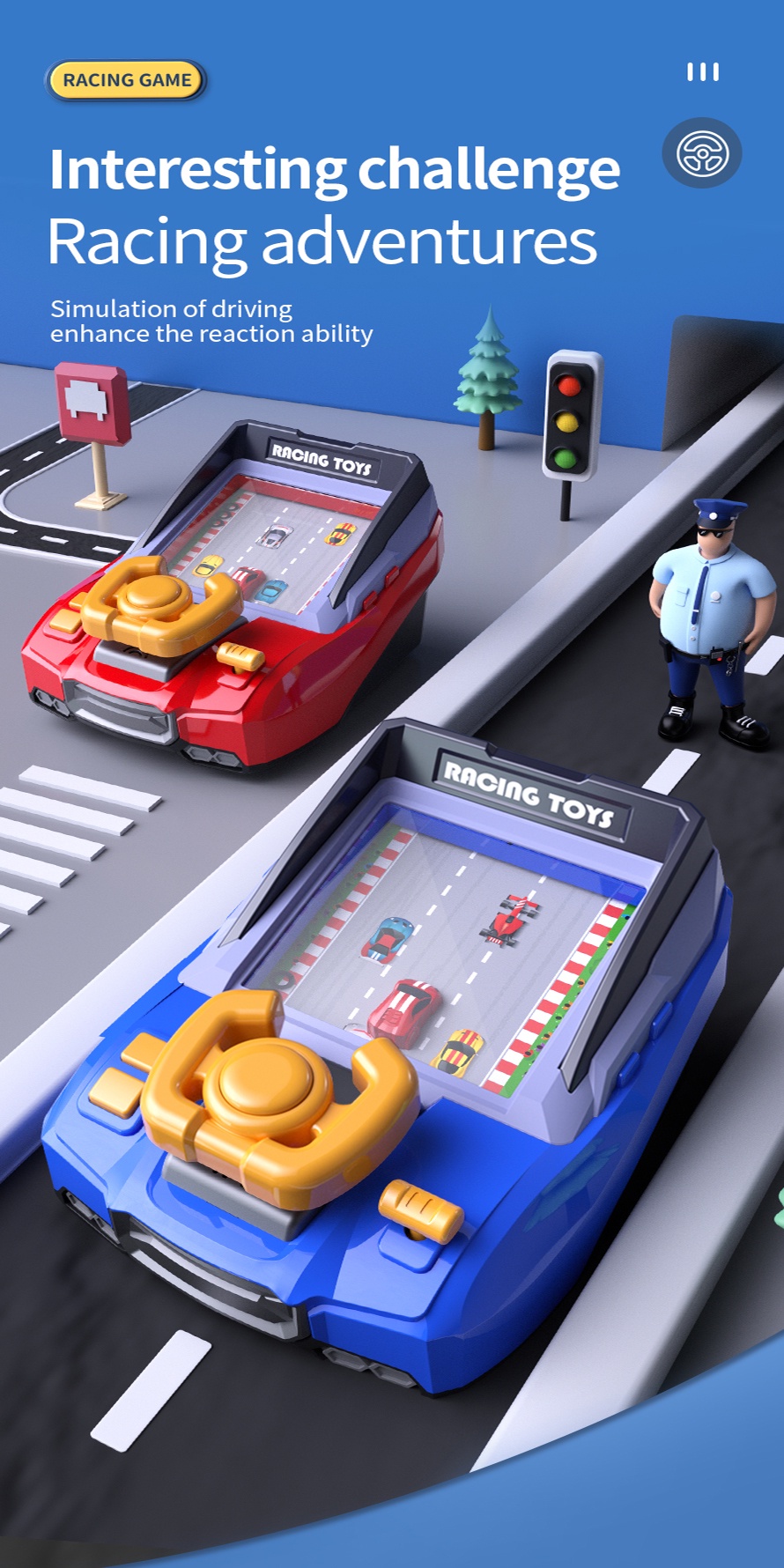 [Qilemeng] Racing Adventure Game Console Driving Games Racing Game ...