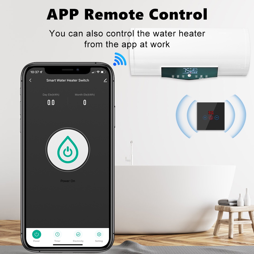 SMATRUL WiFi Smart Switch 20A Water Heater Switch Aircond Switch Power ...