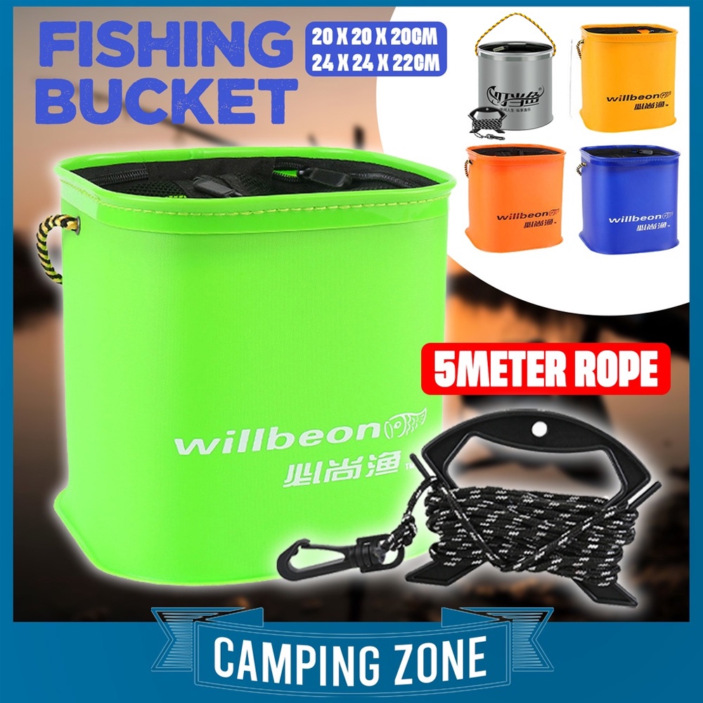 Foldable Fishing Bucket Portable Folding Collapsible Outdoor Wash ...