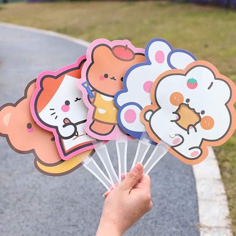 Cute Cartoon Handheld Plastic Fan Portable Mini Summer Hot Cooldown ...
