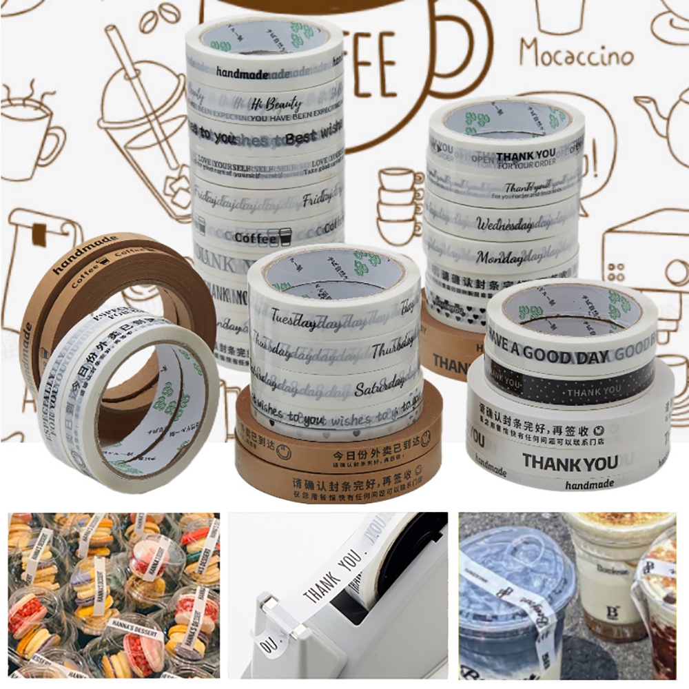 Creative Sealing Tape Self-adhesive Masking Tapes Takeaway Beverage and ... Creative Sealing Tape Self-adhesive Masking Tapes Takeaway Beverage and ...