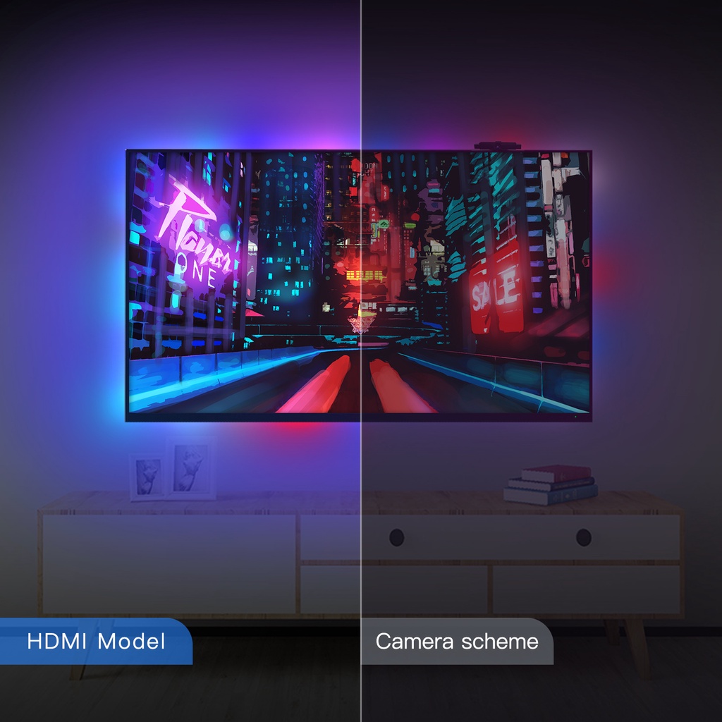 MOES Wifi Smart Ambient Lighting TV Backlight HDMI 2.0 Device Sync Box ...
