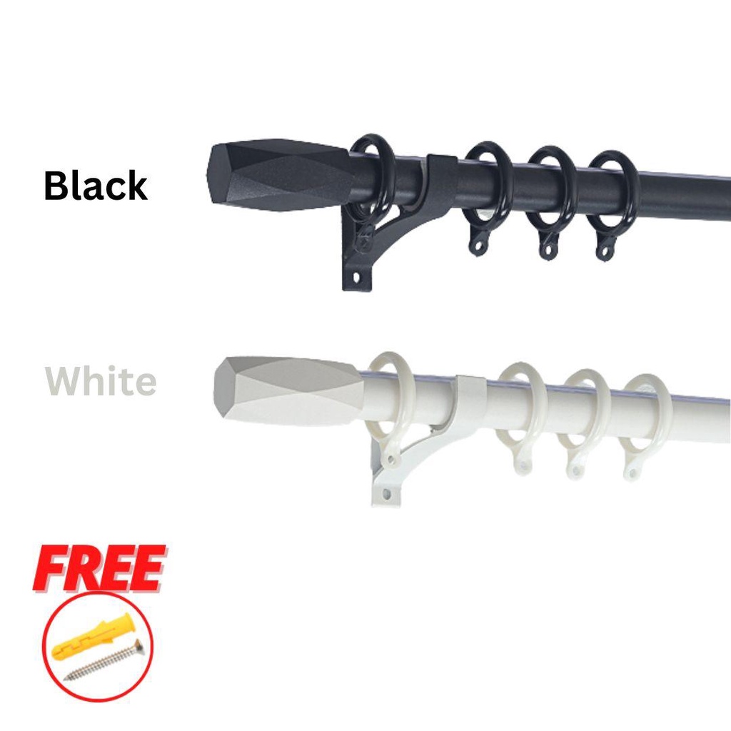 MR.CURTAIN Metal Single Rod Set / Rod Langsir Besi / Set Lengkap Batang ...