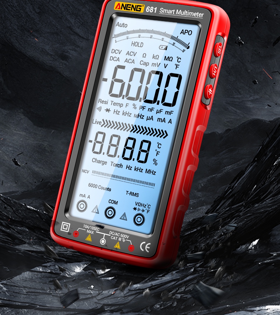 ANENG 681 Smart Anti-burn Rechargeable Multimeter True RMS Multimetr ...