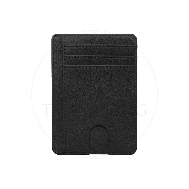 TC BW-073 Vertical Slim PU Leather Multi-Slot Card Holder With Cash ...