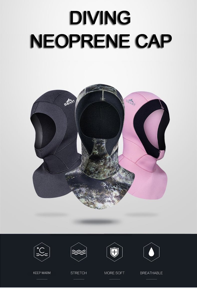 Sbart 3MM Neoprene Diving Cap Swimming Caps Snorkeling Wetsuit Hood ...