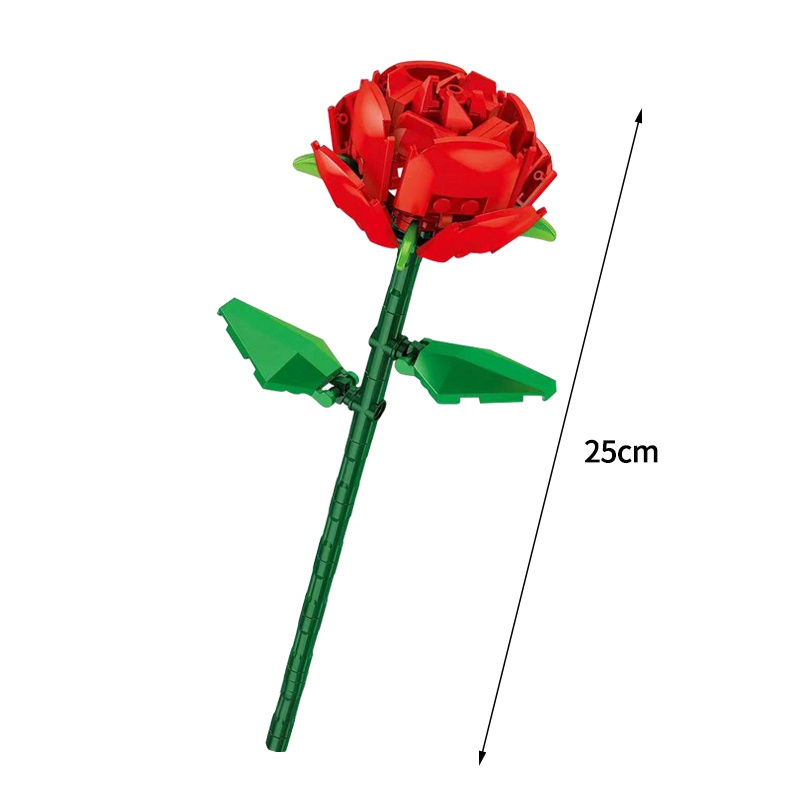 Flower Rose Building Block DIY Flower Kids Toys Birthday Women's Day ...